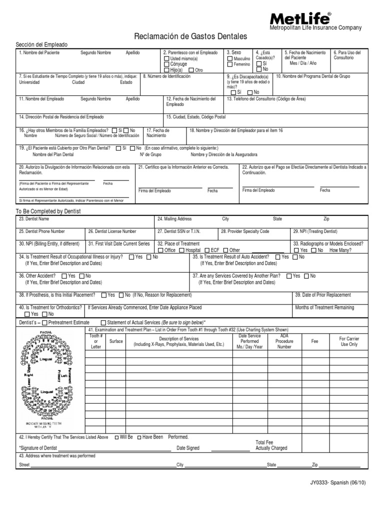 spanish-met-life-dental-claim-form-pdf-p-liza-de-seguros-delito