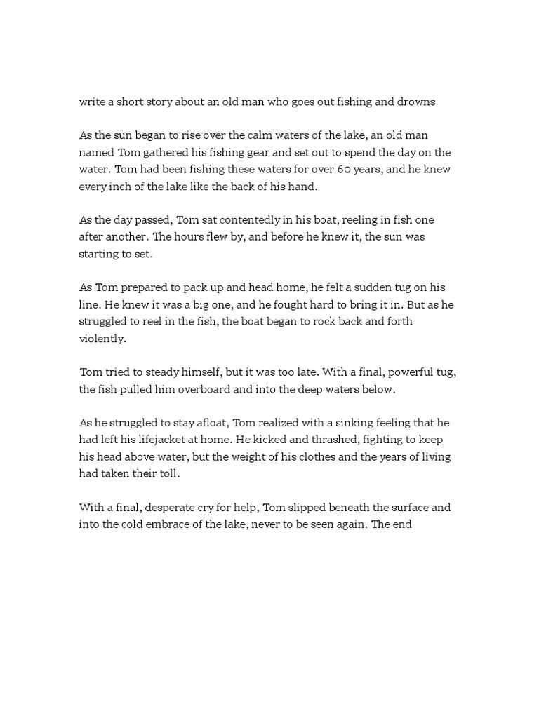 Chatgpt - Write A Short Story About An Old Man | PDF