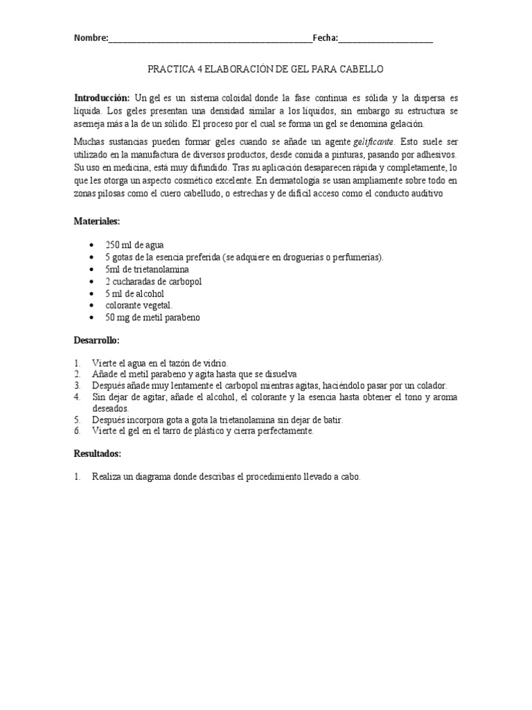 Practica - 04 - Gel Antibacterial | PDF