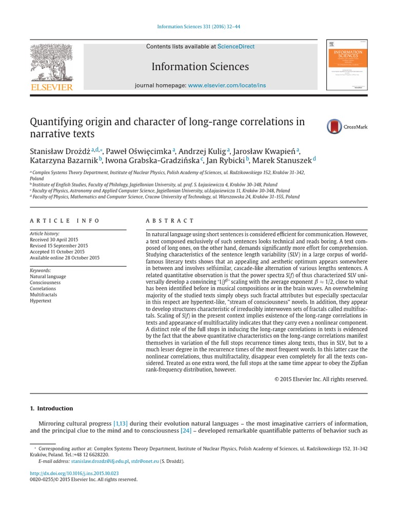 Quantifying Origin And Character Of Long Range Correlations In