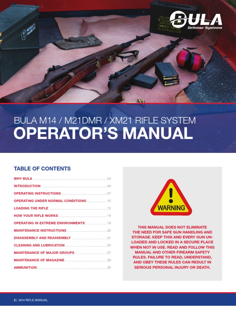 Bula Defense M14 Operator's Manual | PDF | Magazine (Firearms ...
