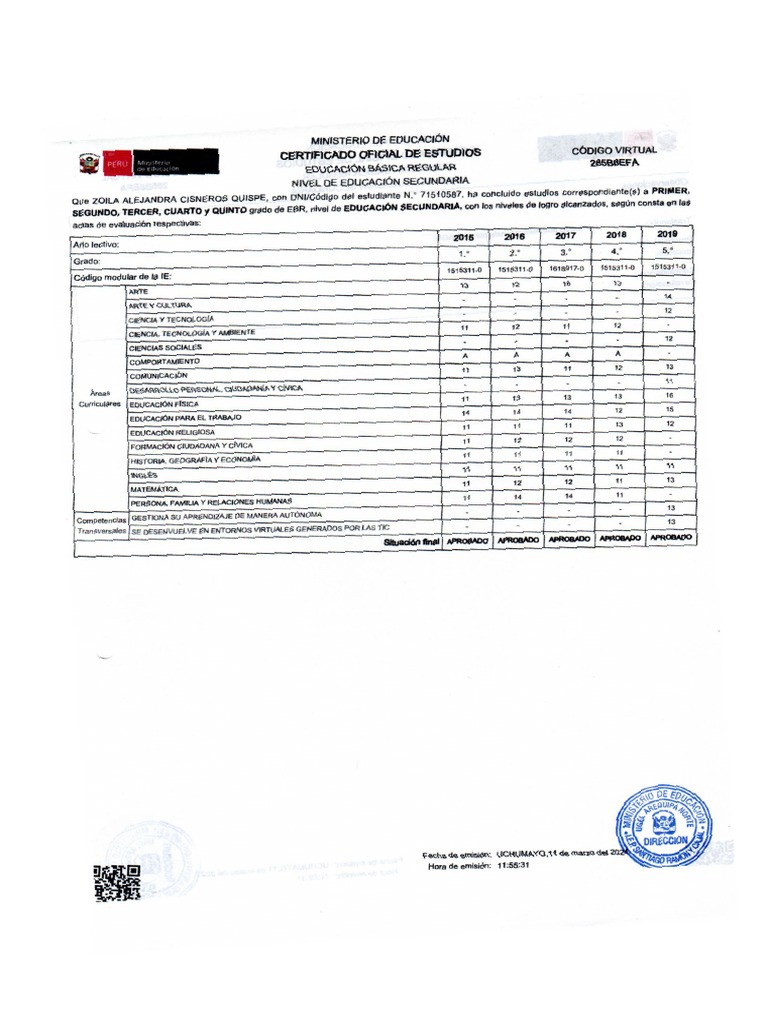 Certificado Alejandra | PDF