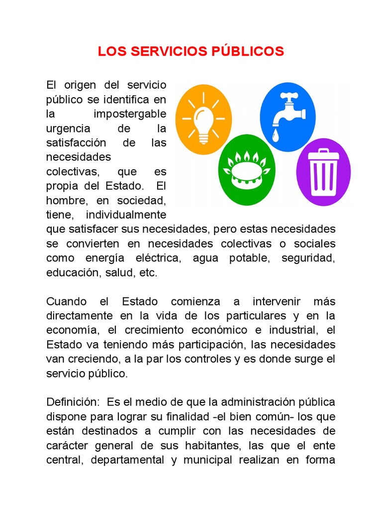Los Servicios Públicos | PDF | Servicios públicos | Estado (política)