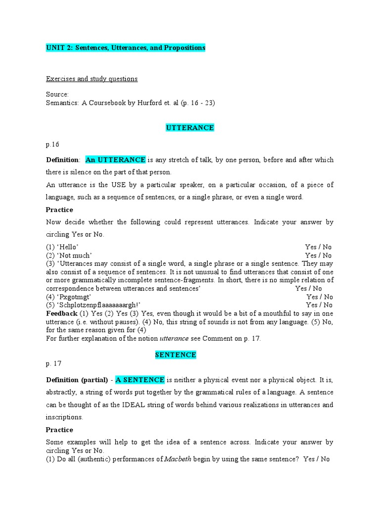 Handout 2 | PDF | Proposition | Word