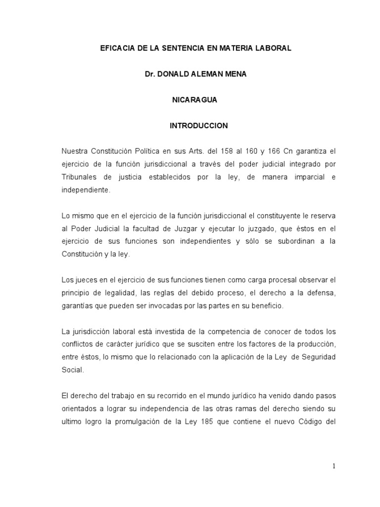 Sentencia Laboral | PDF | Sentencia (ley) | Res Judicata