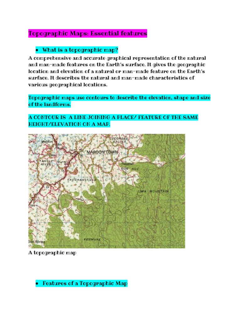 Topographic Maps - Essential Features | PDF | Science & Mathematics