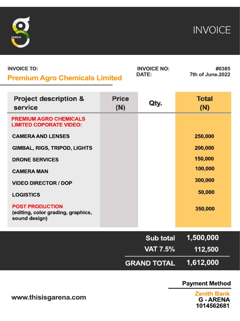 Premium Agro Chemicals Limited Invoice | PDF