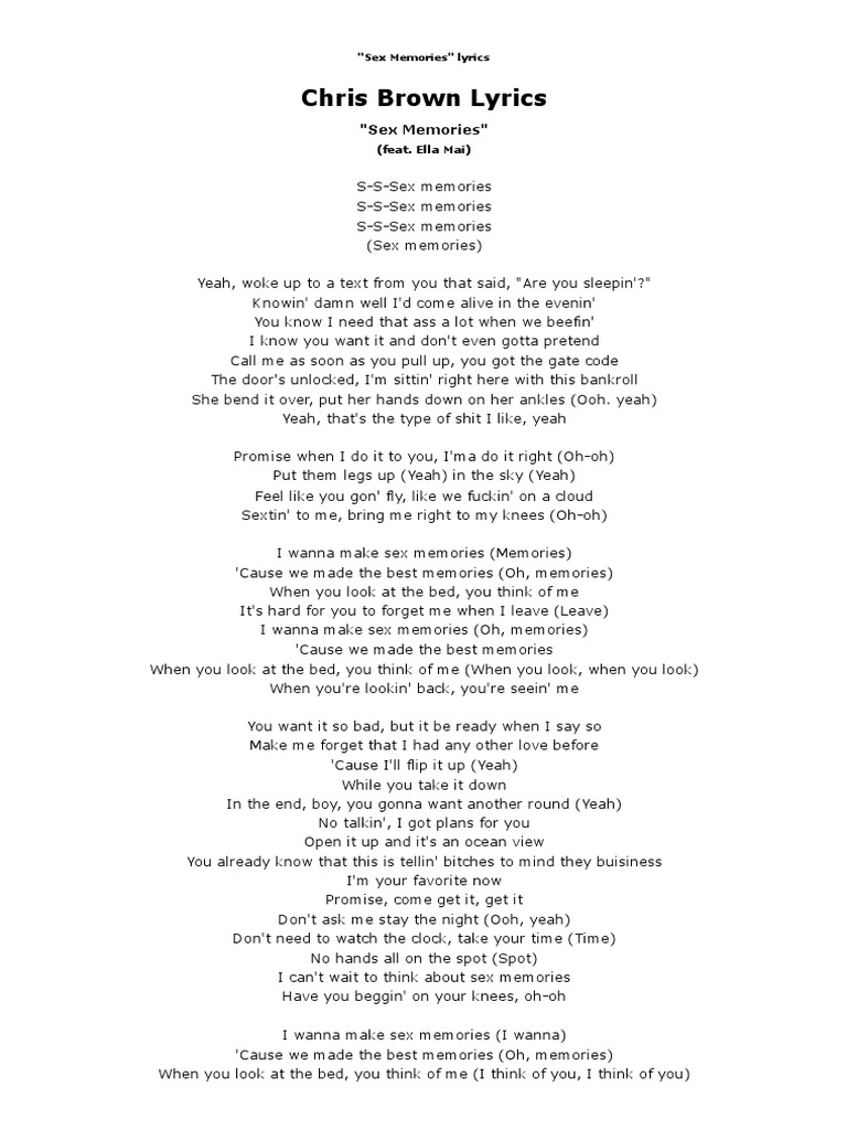 Chris Brown Sex Memories Pdf