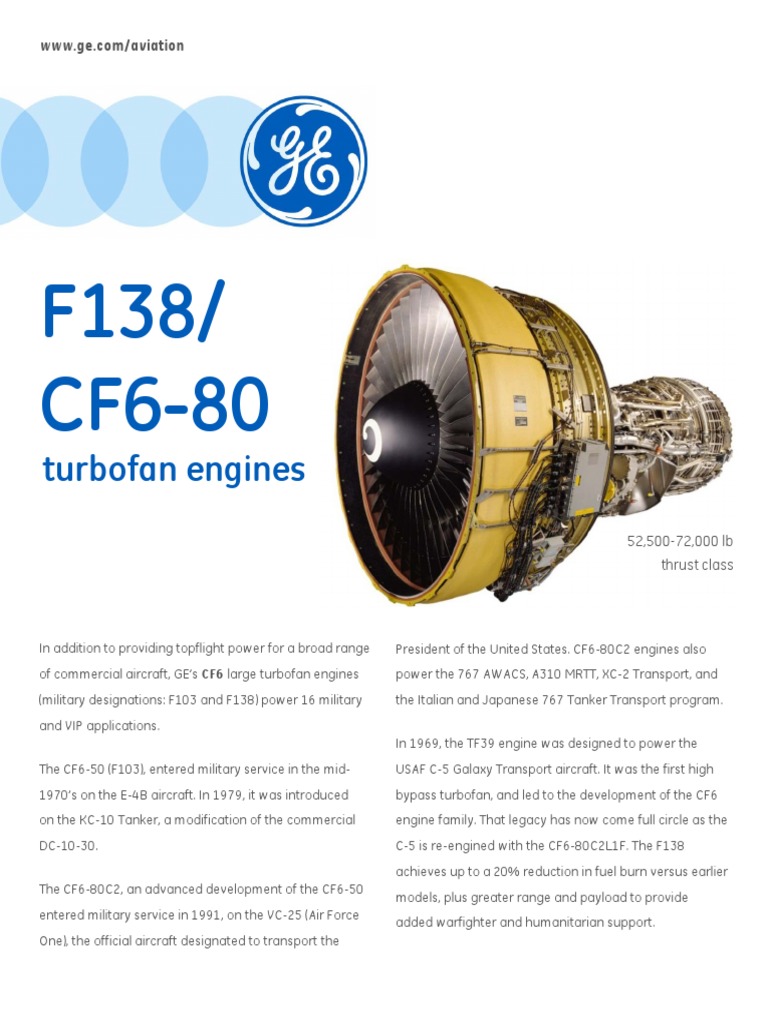 Datasheet F138 - CF6 80 | PDF | Aerospace Companies Of The United ...