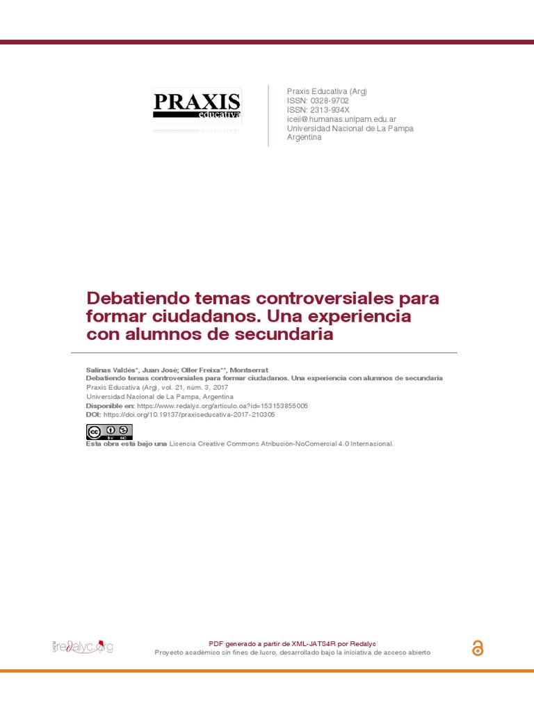 Debatiendo Temas Controversiales para Formar Ciudadanos. Una ...