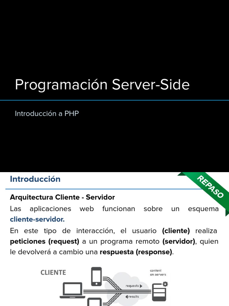 01 Programación Server-Side - Intro PHP.pptx | PDF | Redes | Internet y web