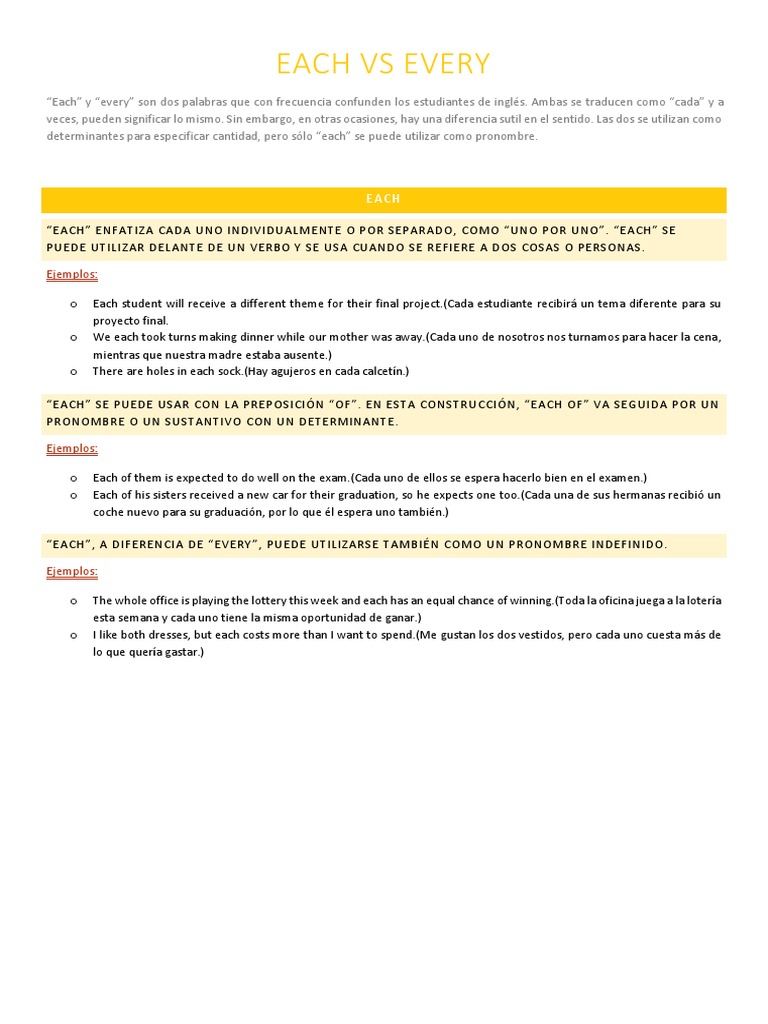 Each Vs Every Descargar Gratis Pdf Lingüística