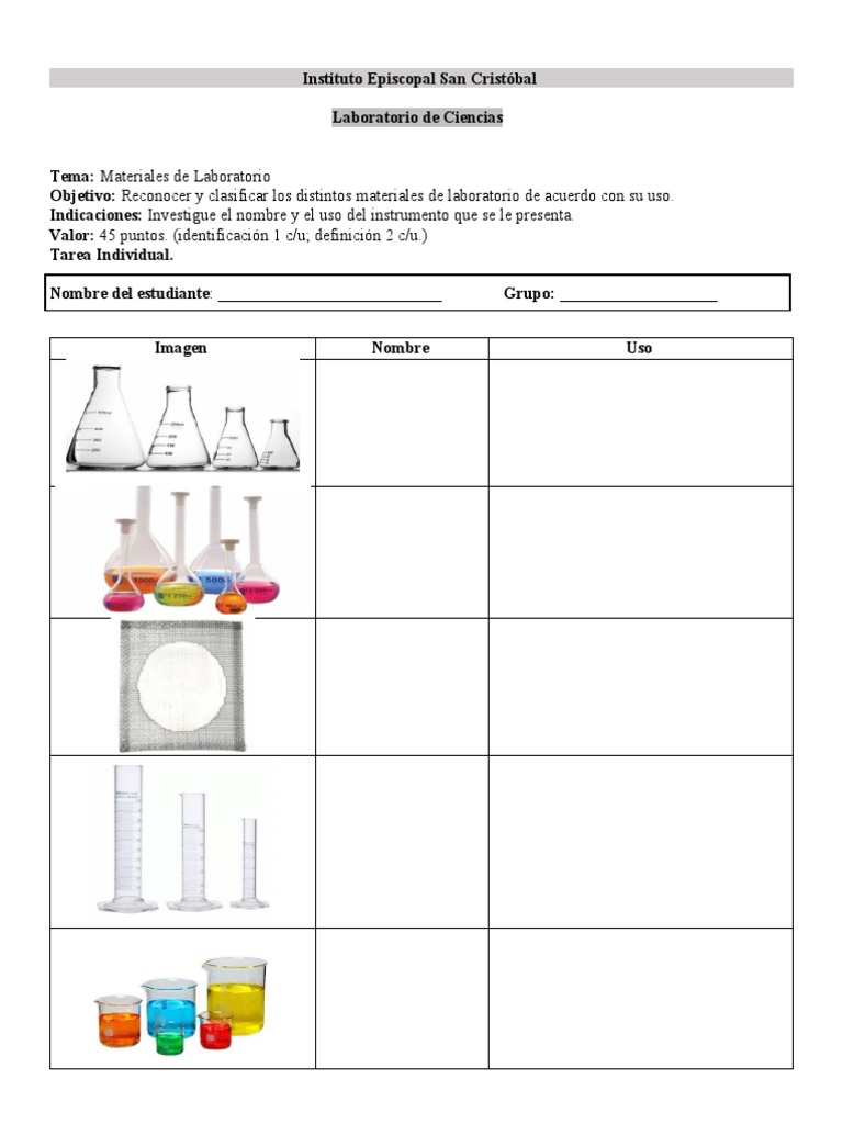 Taller - 2-Materiales de Laboratorio | PDF