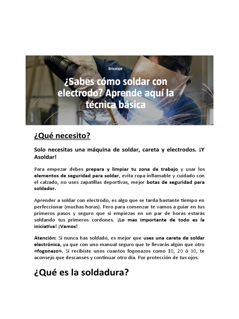 Qué Necesito para Soldar | PDF