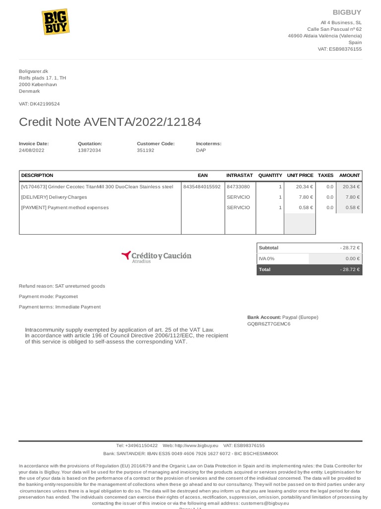 Aventa 2022 12184 | PDF | Value Added Tax | Invoice