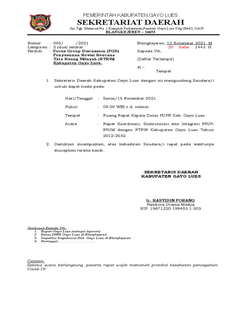 Surat Undangan FGD | PDF