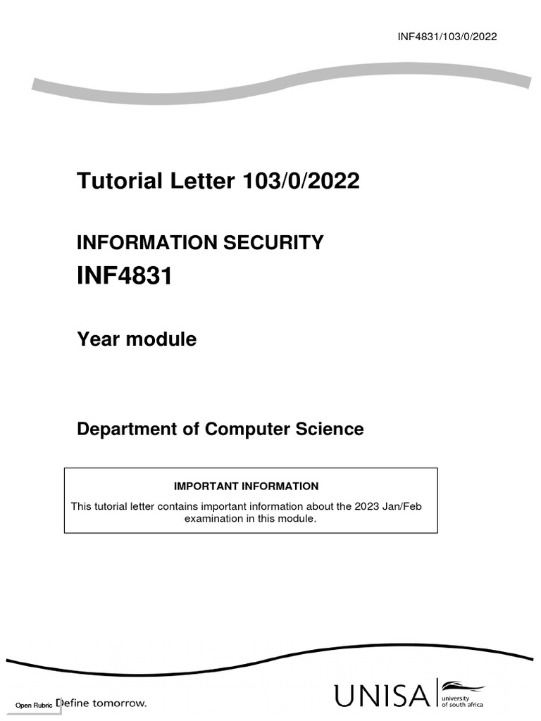 TL103 Inf4831 | PDF | Test (Assessment) | Multiple Choice