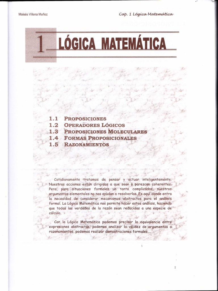 Capitulo1 Logica Matematicas Algebra Boolena | PDF