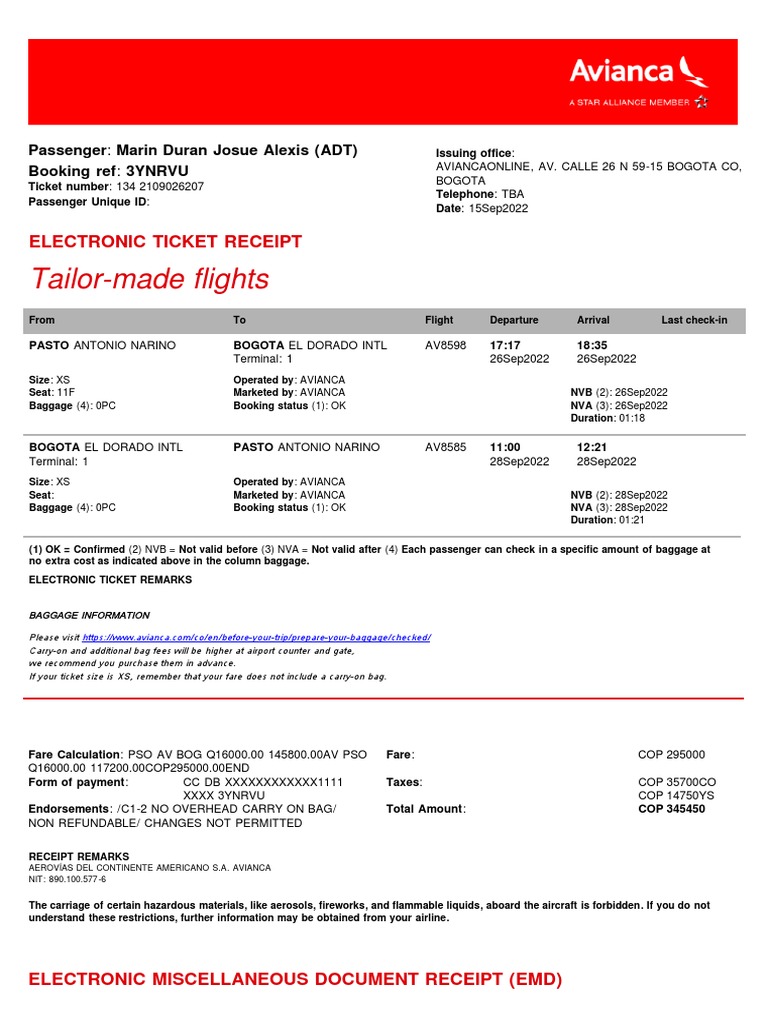 Josue Alexis Marin Duran, 26sep 1717 Pasto | PDF