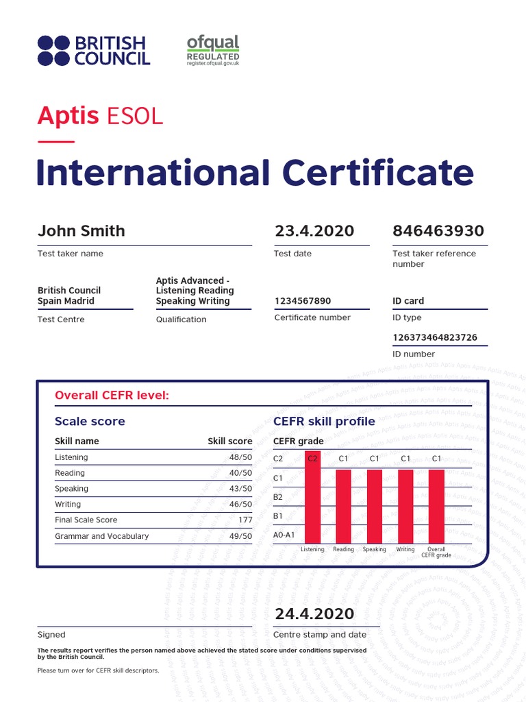Report Example Aptis Advanced | PDF | Speech | Learning