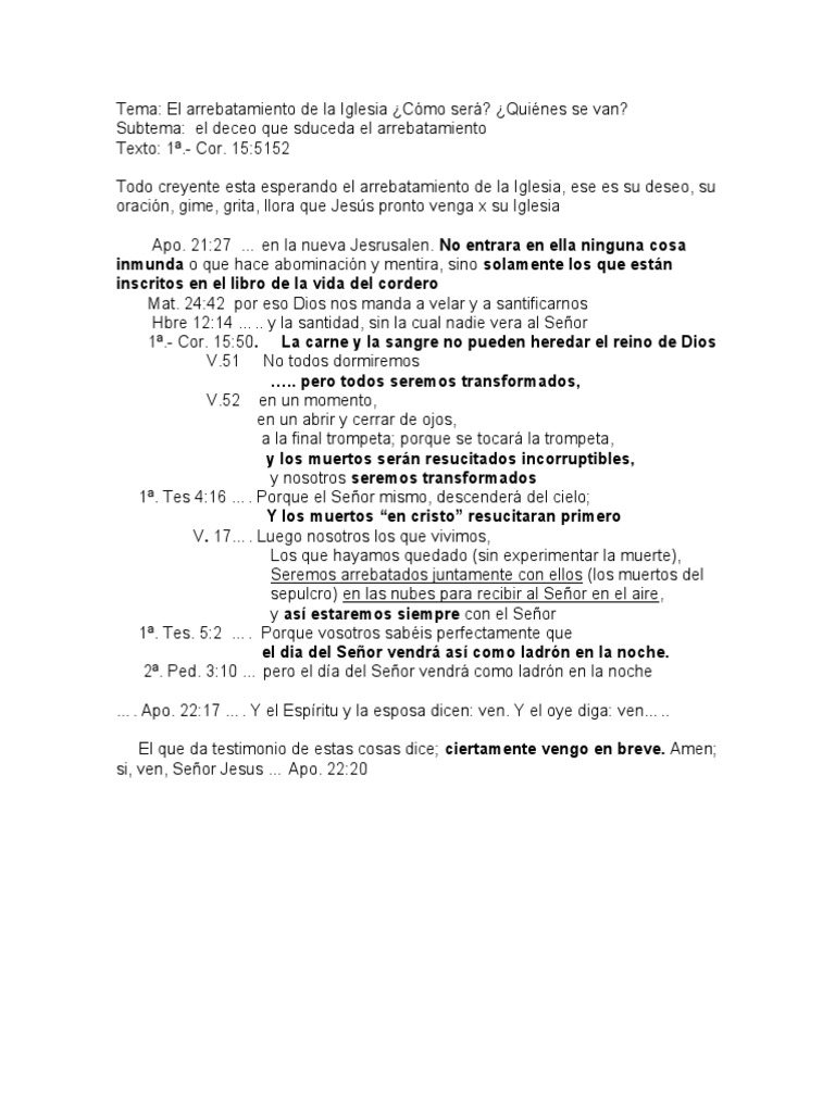 El Arrebatamiento | PDF