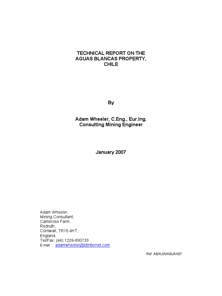 TechnicalReport January2007 | PDF | Mining | Science