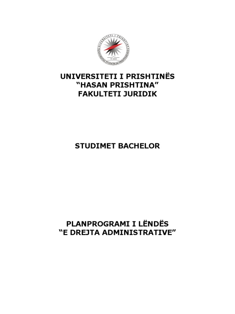 Universiteti I Prishtinës "Hasan Prishtina" Fakulteti Juridik | PDF