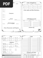 7th Sea Character Sheet | PDF | Nature