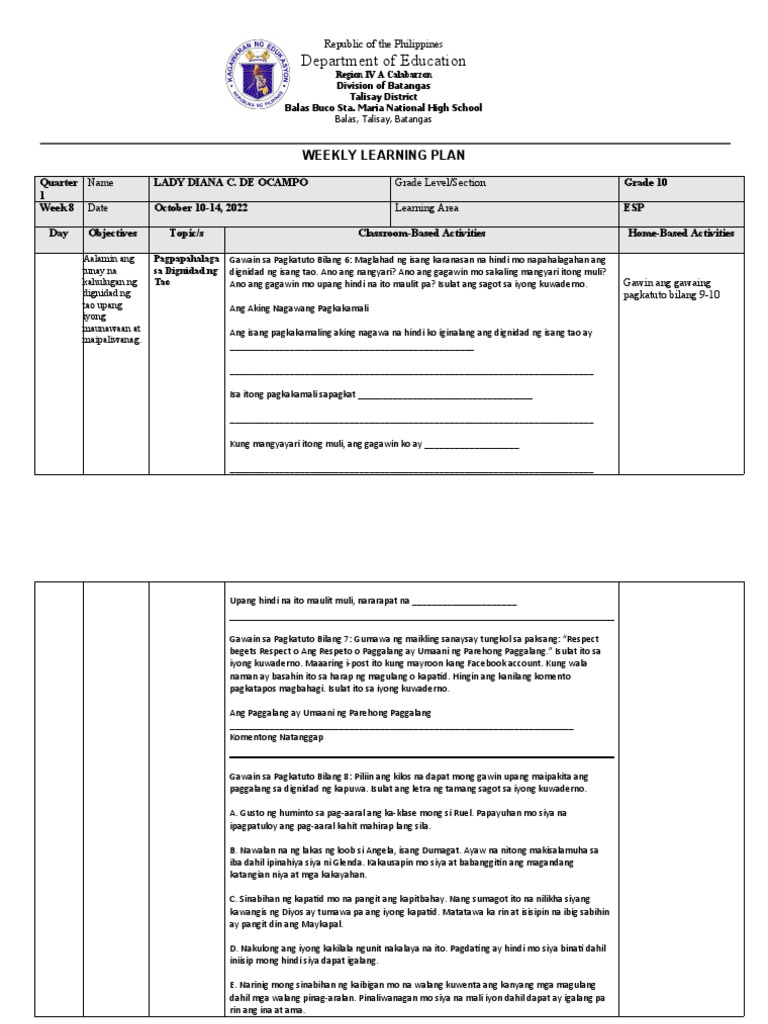 Week 8 - Q1 - ESP | PDF