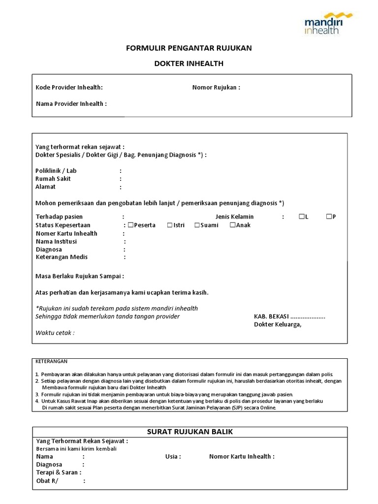 FORMULIR PENGANTAR RUJUKAN Salinan | PDF