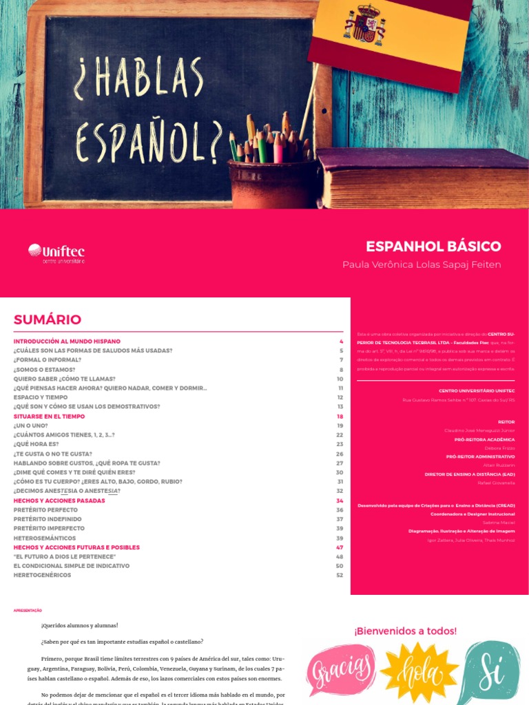 Espanhol Básico | PDF | Verbo | Lengua española