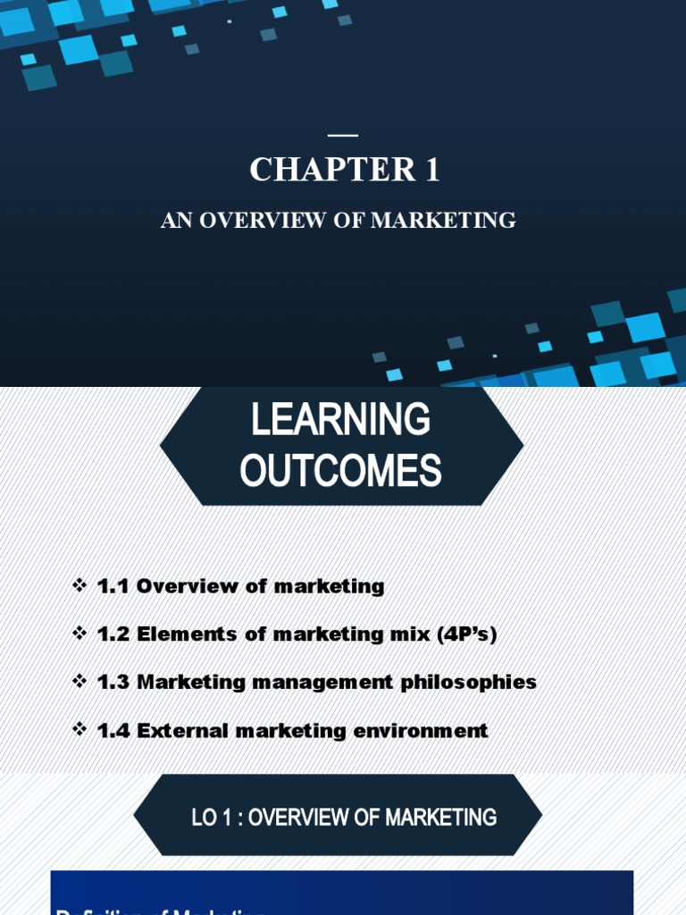 Chapter 1 An Overview of Marketing | PDF | Marketing | Sales