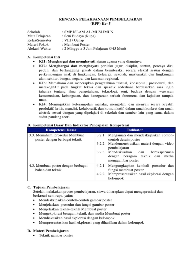 RPP, Rubik Penilaian, Instrumen Penilaian, Soal Dan Kunci Jawaban ...
