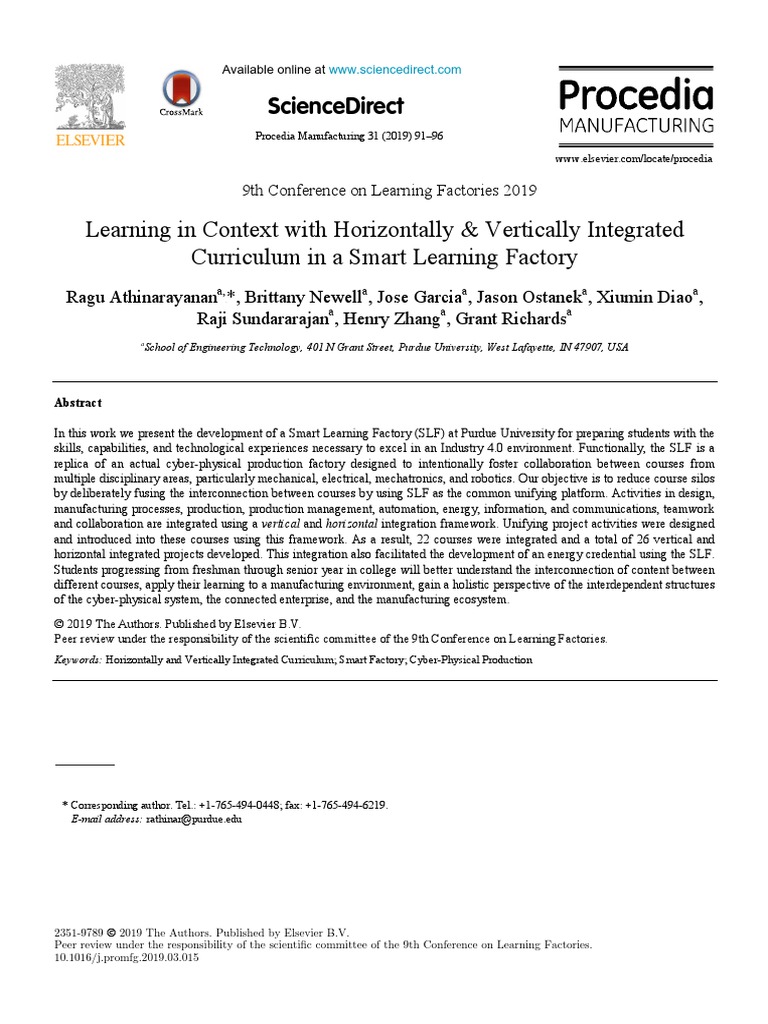 5 Learning in Context With Horizontally & Vertically Integrated Curriculum in A Smart Learning ...
