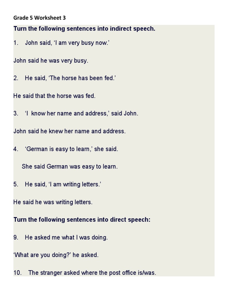 Grade 5 Worksheet 3 | PDF