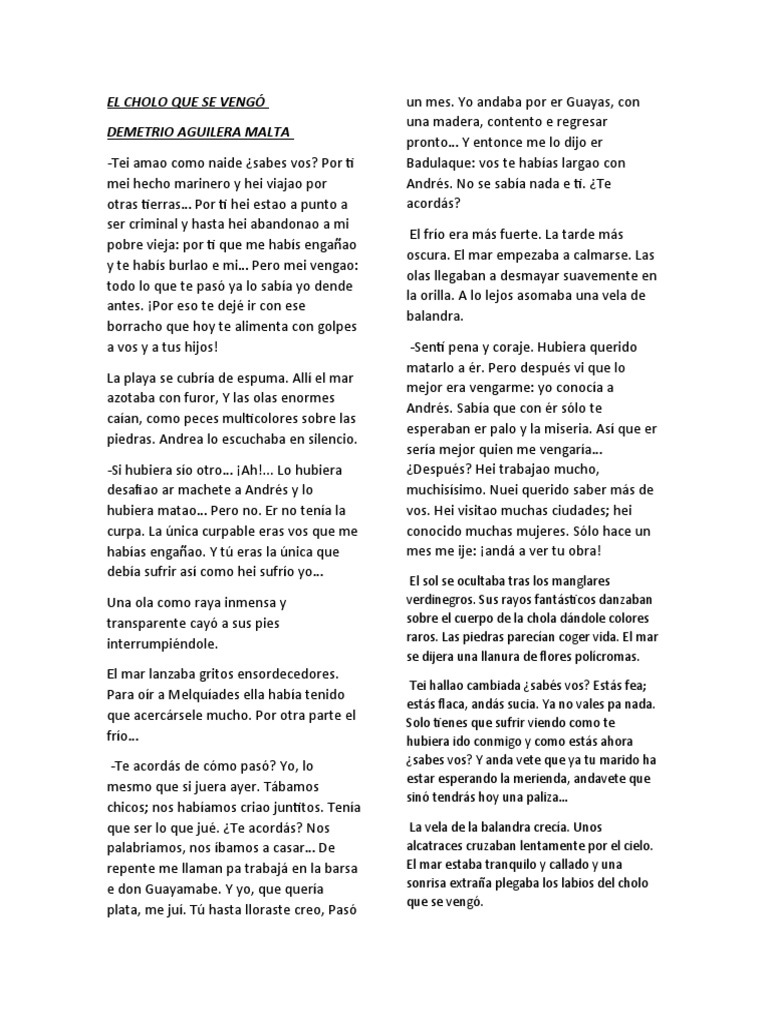 El Cholo Que Se Vengó | PDF