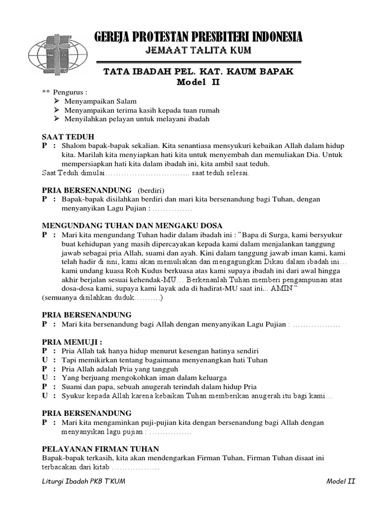 Tata Ibadah PKB-Model II | PDF