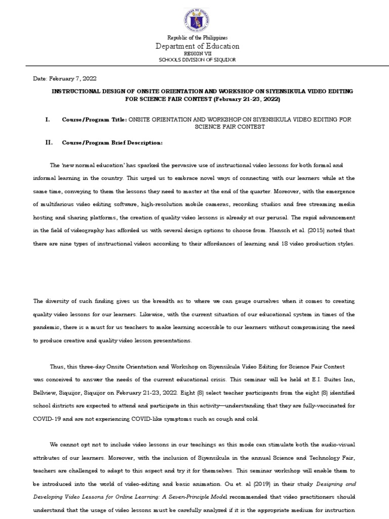 Siyensikula Instructional Design | PDF | Learning | Teachers