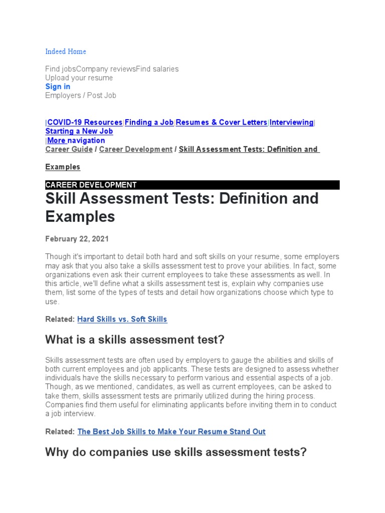 Skill Assessment Exam Guidelines | PDF | Recruitment | Educational ...