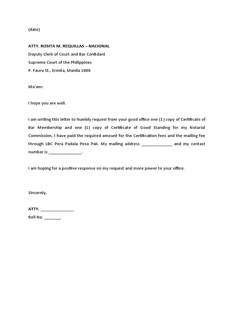 Letter Request To OBC | PDF