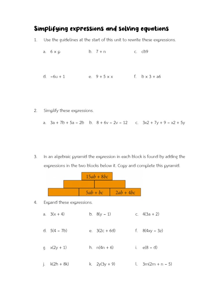 Expand & Factor | PDF | Mathematics | Algebra