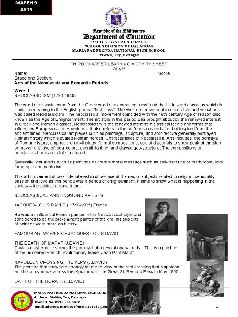 G9-ARTS Q3-LAS-Revised 2021-2022 | PDF | Romanticism | Gothic Architecture