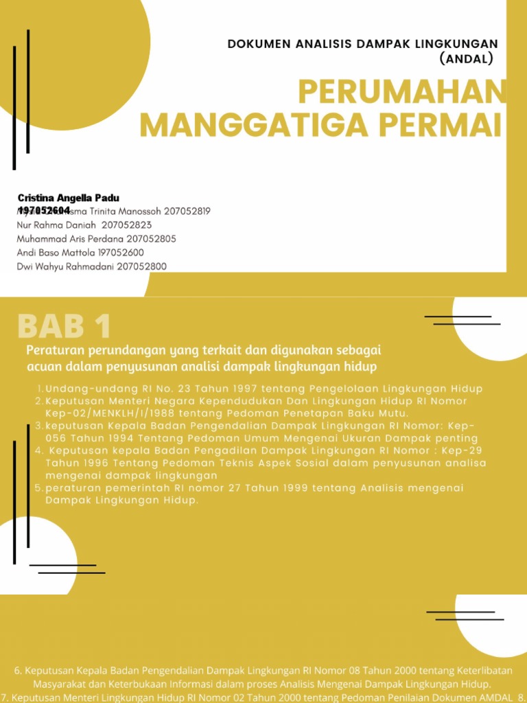 Dokumen AMDAL Perumahan Mangga Tiga Permai | PDF