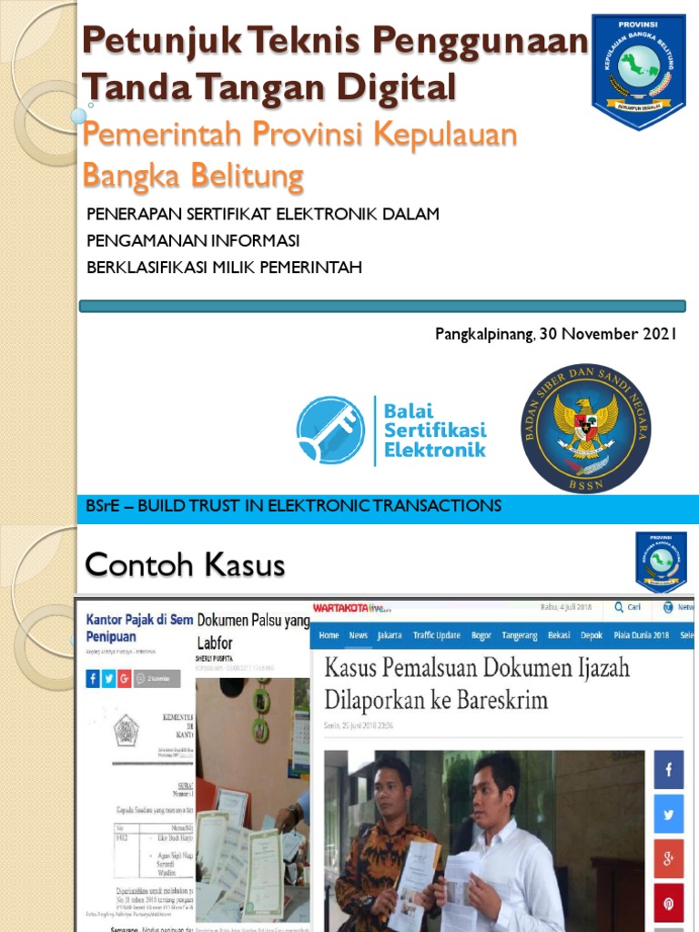 Panduan Tanda Tangan Digital BSrE | PDF | Bisnis | Pengelolaan Keuangan ...
