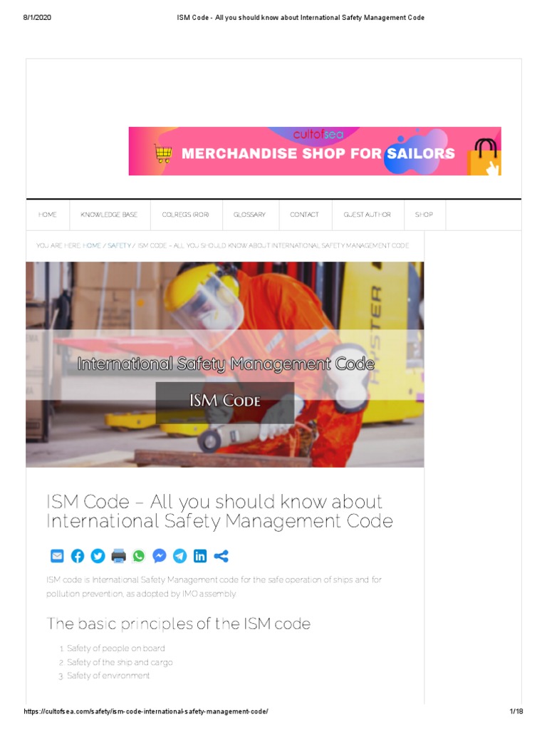 ISM Code - All You Should Know About International Safety Management Code | PDF | Safety ...