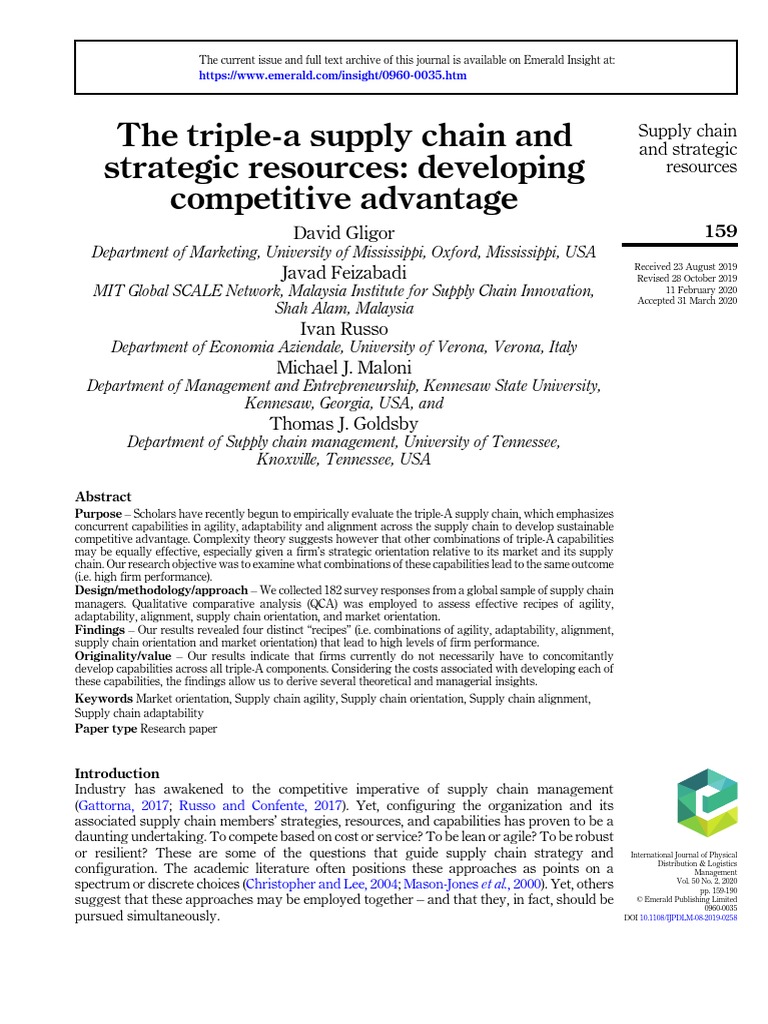Developing Competitive Advantages | PDF | Supply Chain | Supply Chain ...