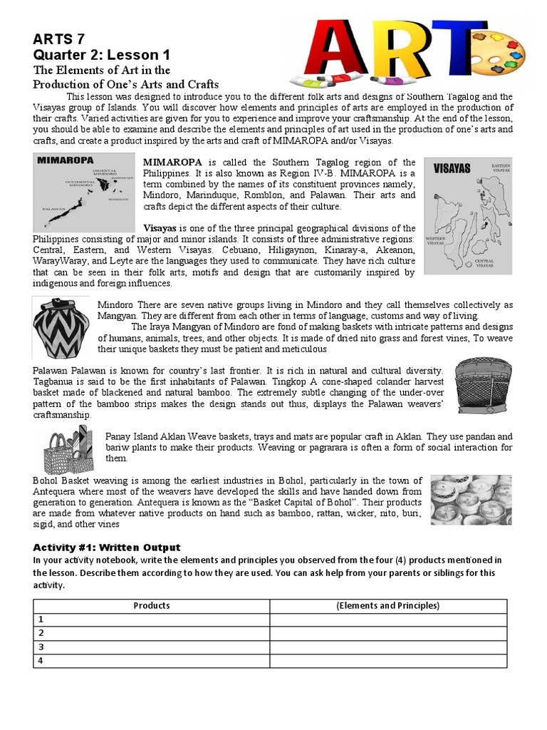ARTS 7 Q2 Module | PDF | Textiles | Weaving