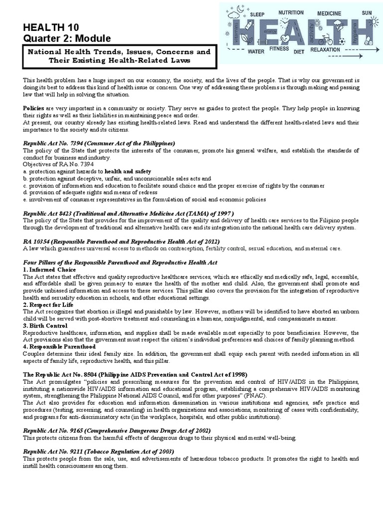 HEALTH 10 - Q2 Module | PDF