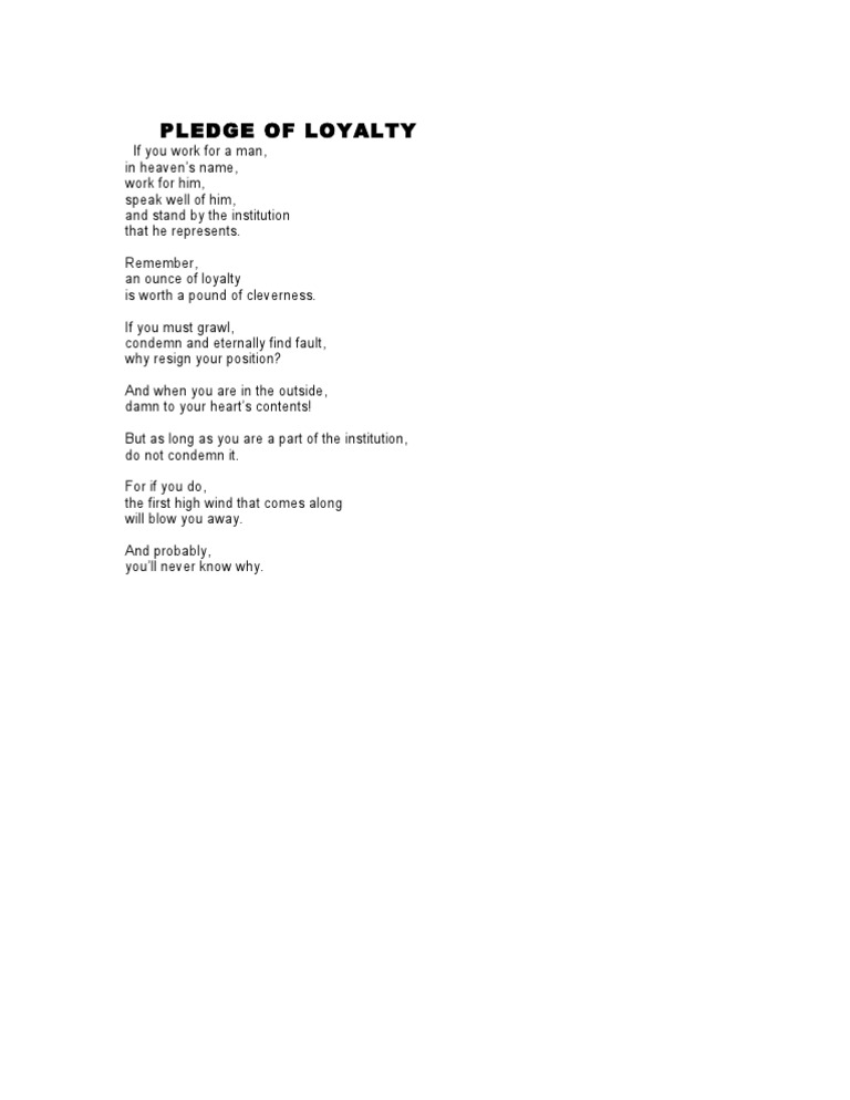 Apo Pledge of Loyalty | PDF