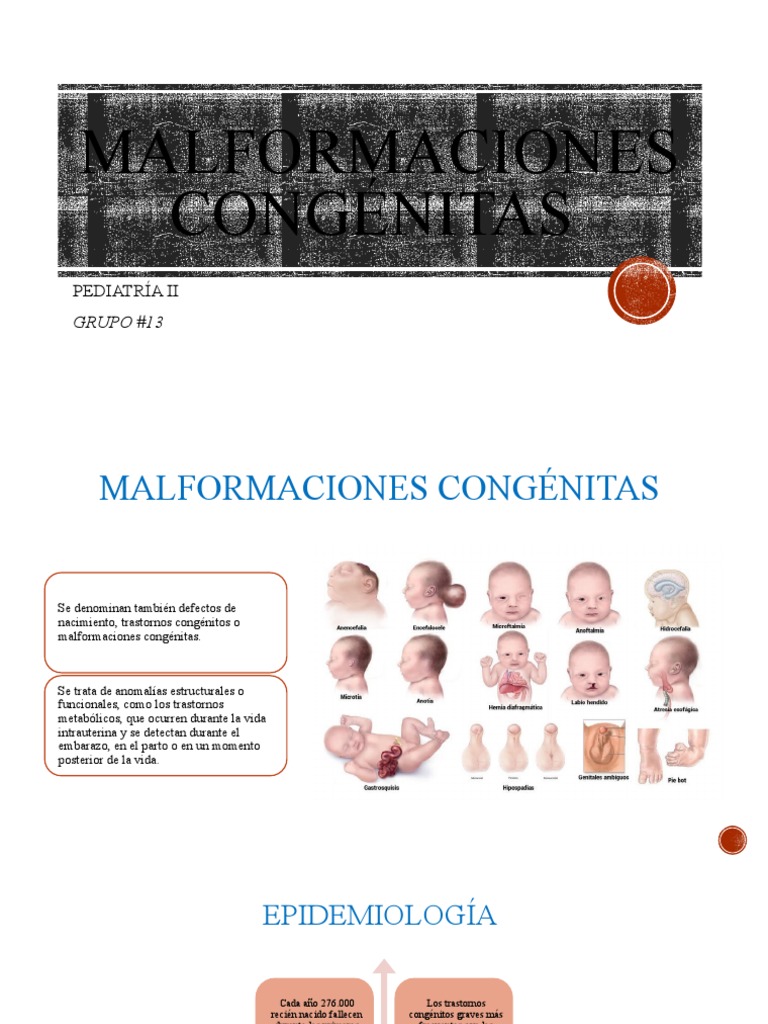 MALFORMACIONES CONGÉNITAS | PDF | Enfermedades y trastornos humanos | Especialidades Medicas